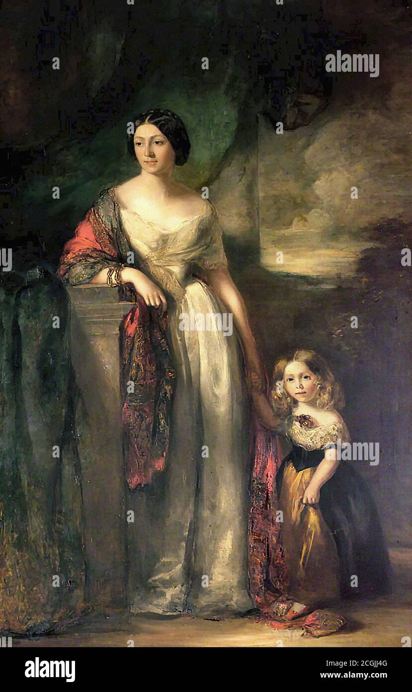 Swinton James Rannie - the 2nd Lady De Tabley with Her Small Daughter ...