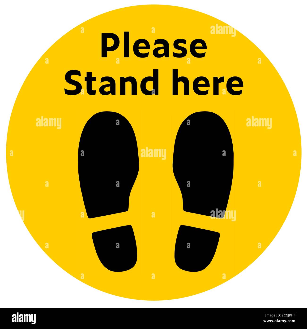 Stand Here floor sticker for supermarkets, restaurants and public ...