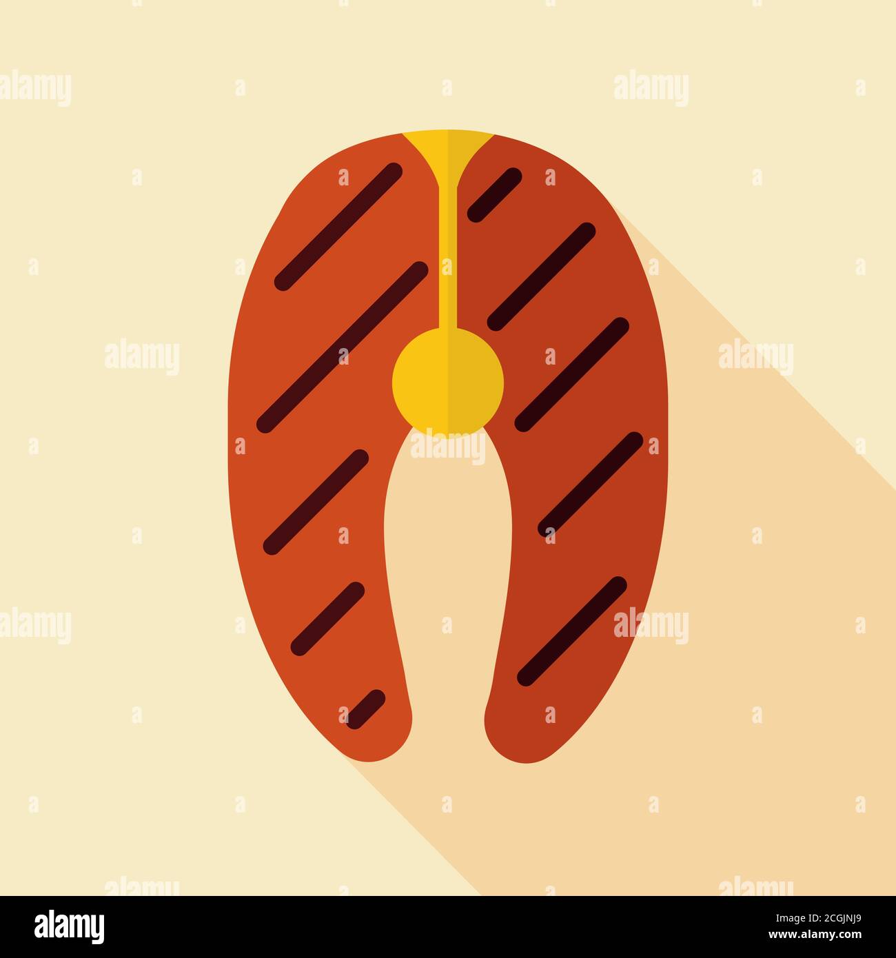 Salmon meat vector icon. Barbecue and bbq grill sign. Graph symbol for ...