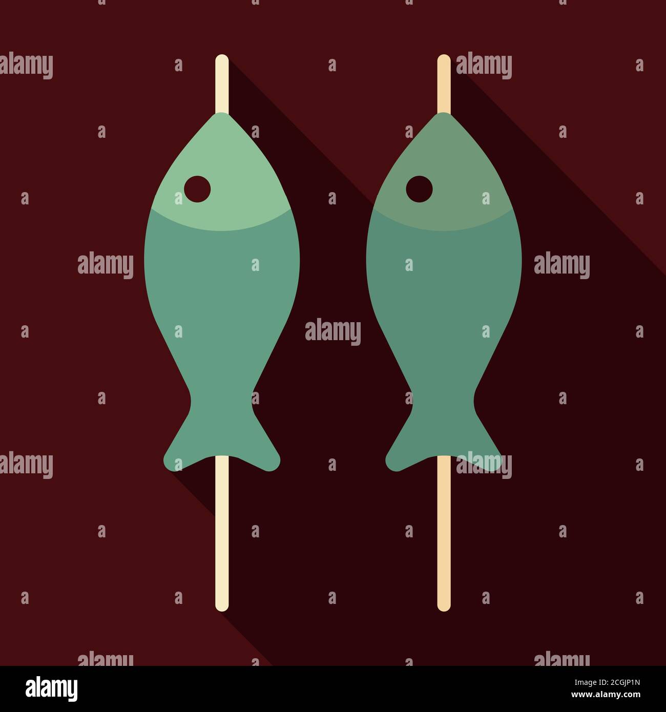 Fish roast on the barbecue grill vector icon. Graph symbol for cooking ...