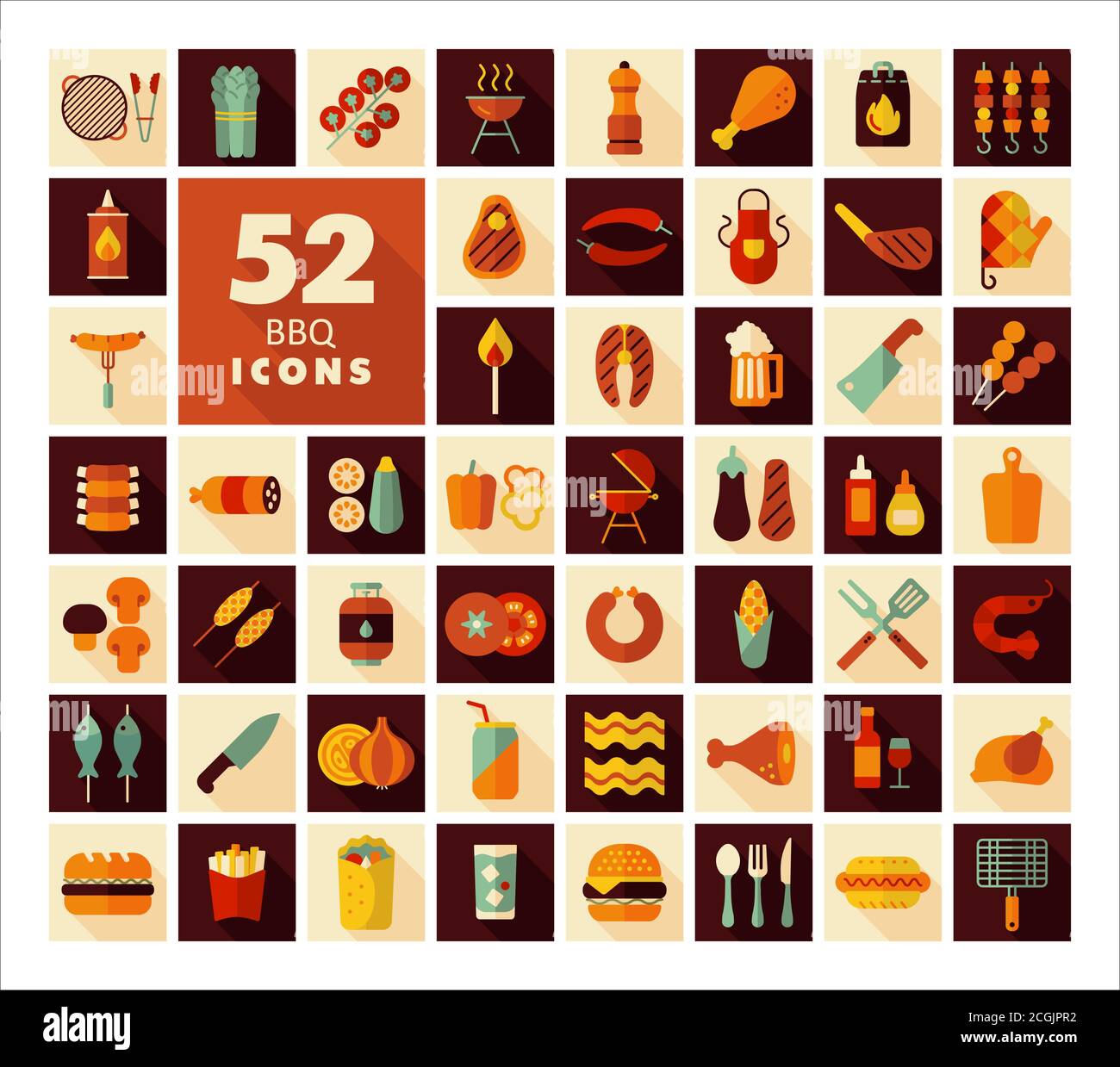 Barbecue and bbq grill icon set. Graph symbol for cooking web site and ...