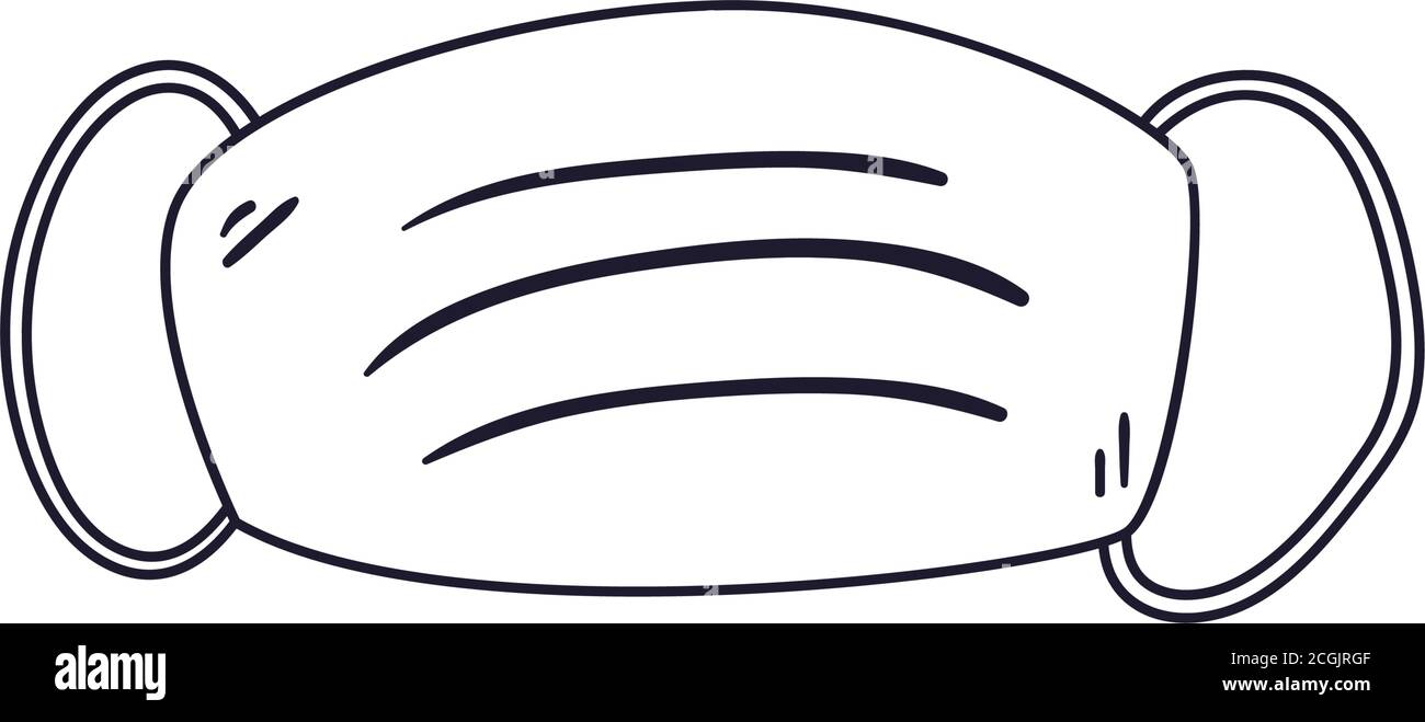 mask line style icon design of medical care and covid 19 virus theme ...