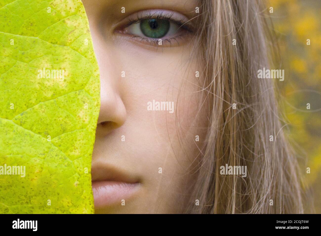 Model with leaf hi-res stock photography and images - Alamy