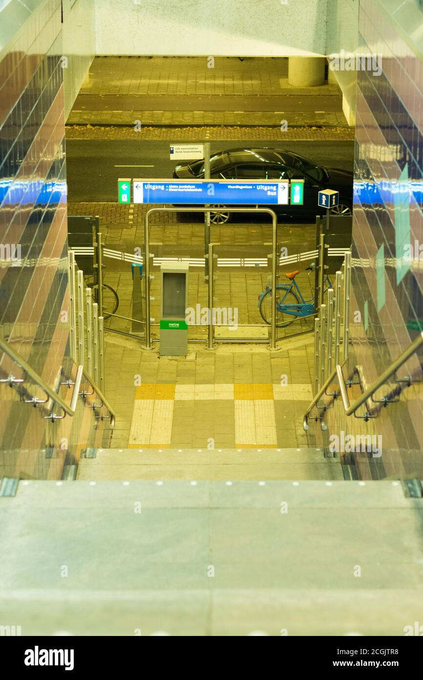 Amsterdam metro at night Stock Photo - Alamy