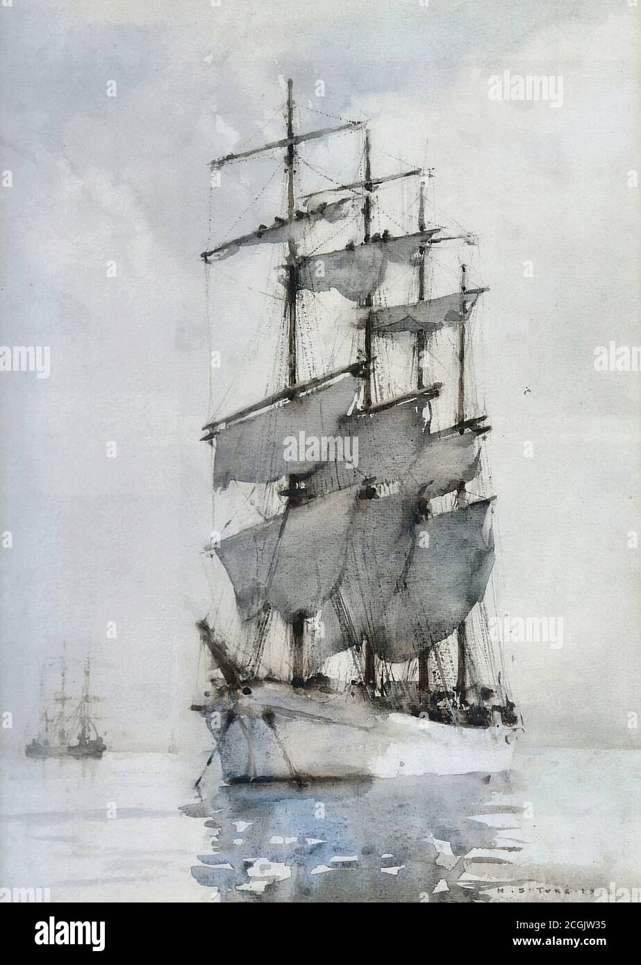 Tuke Henry Scott - Four Masted Barque - British School - 19th Century ...