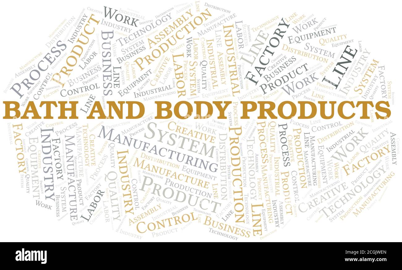 Bath And Body Products word cloud create with the text only Stock ...