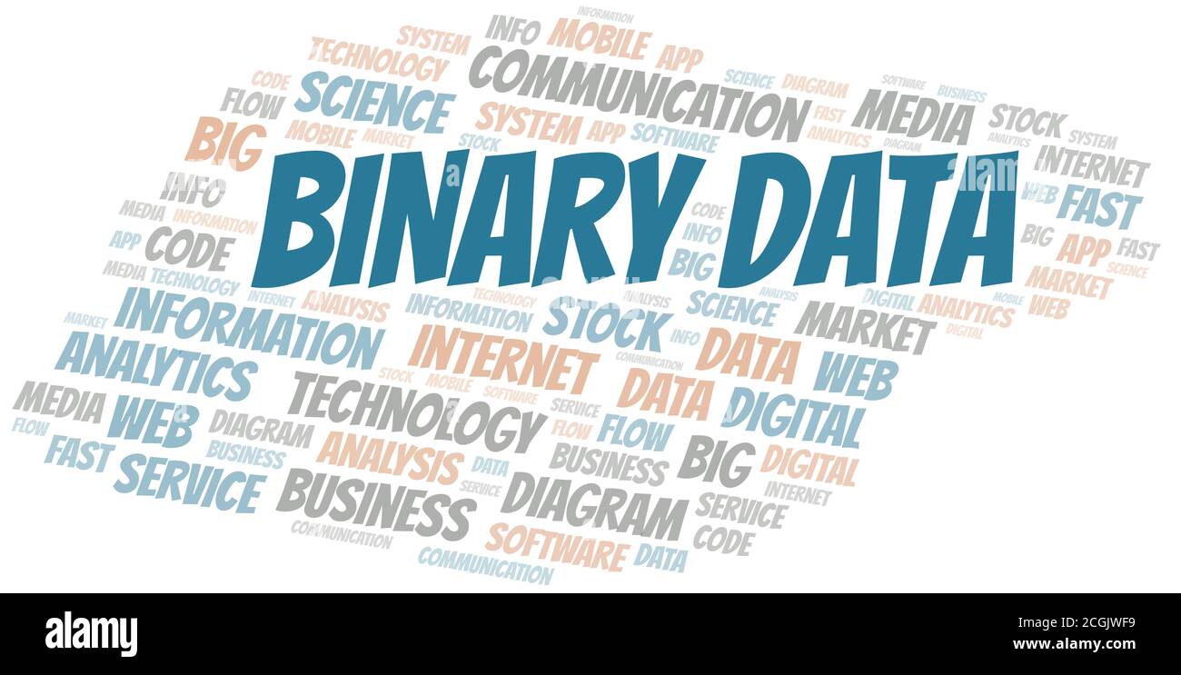 Binary Data vector word cloud, made with the text only Stock Vector ...