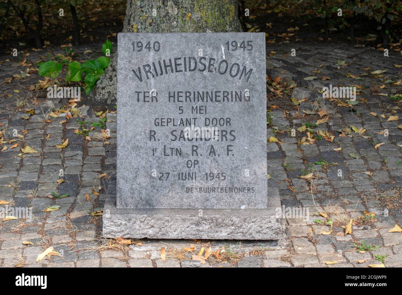 World War Two Monument Freedom Tree Planted By RAF Pilot R Saunders On ...