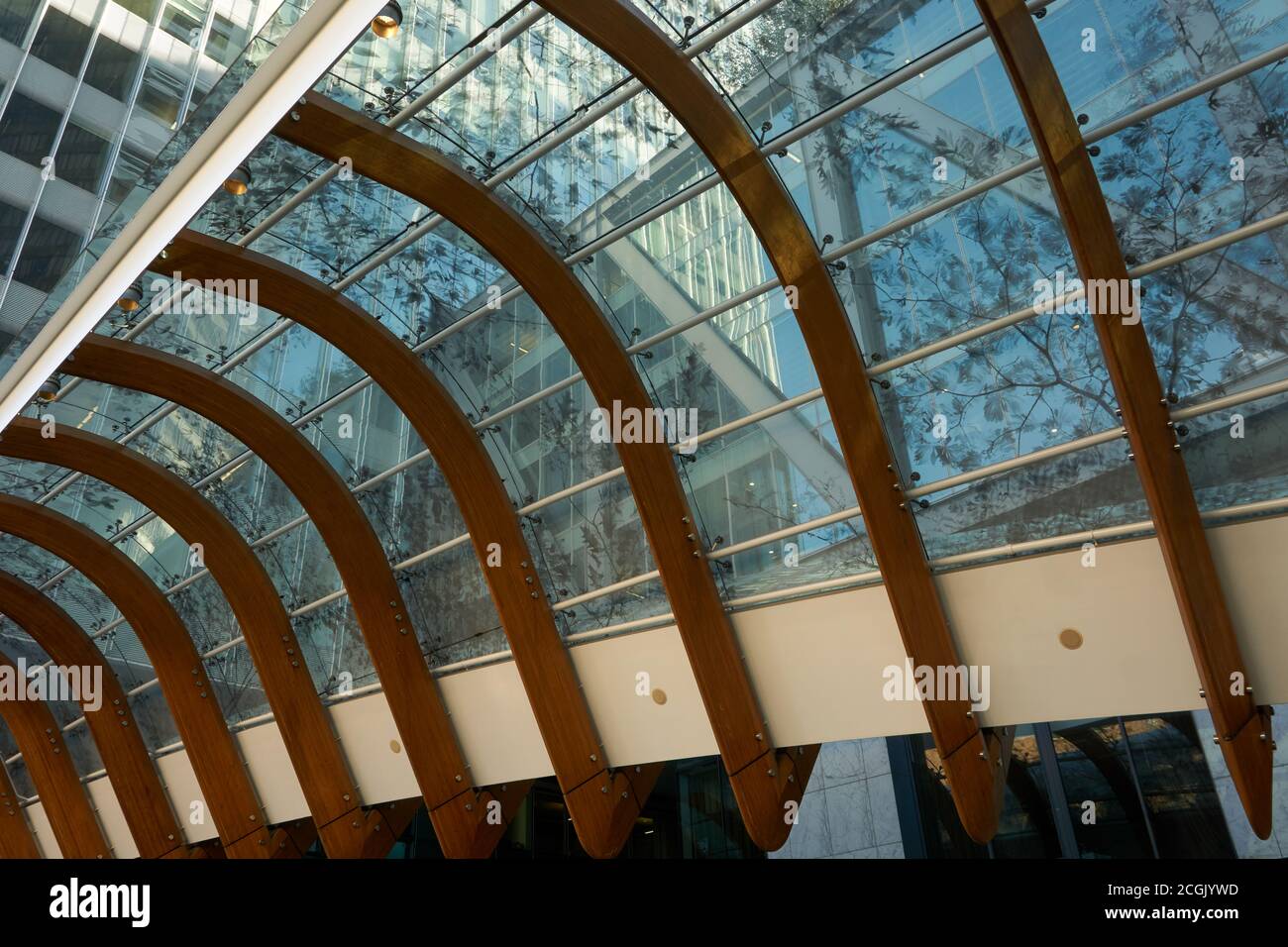 Plexiglass canopy at the TELUS Garden office tower showing rooftop ...