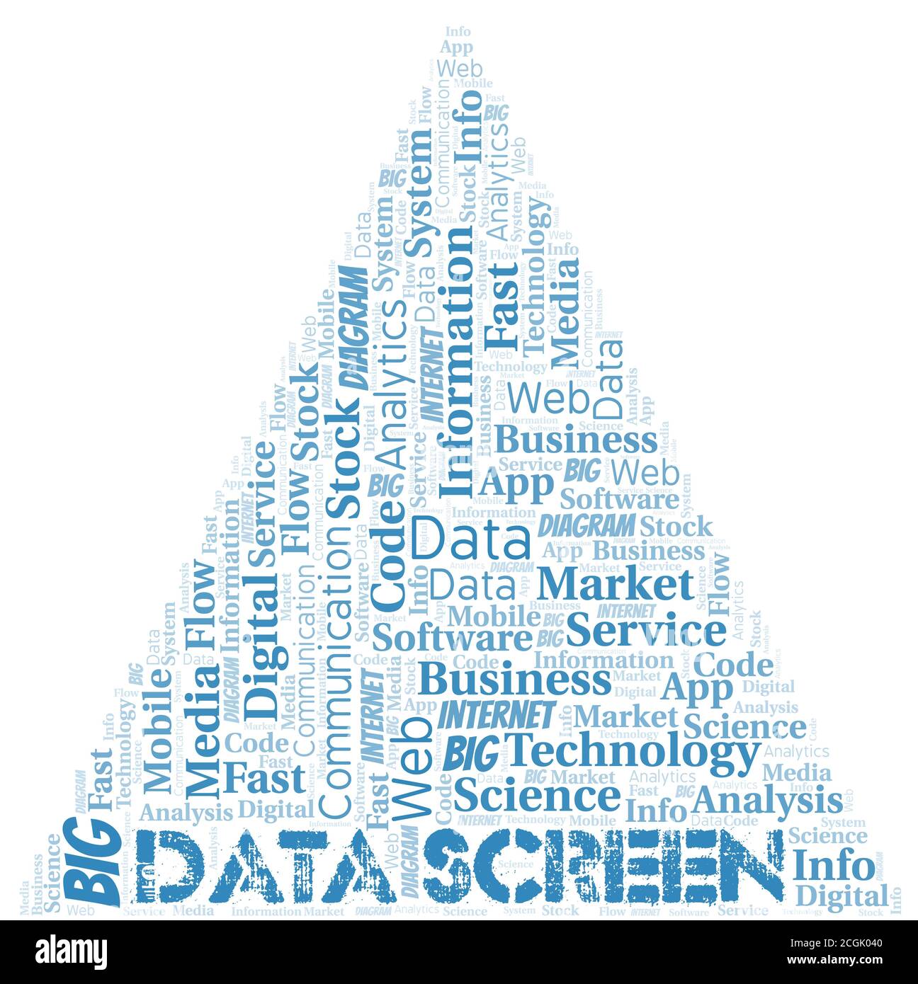 Data Screen vector word cloud, made with the text only Stock Vector ...