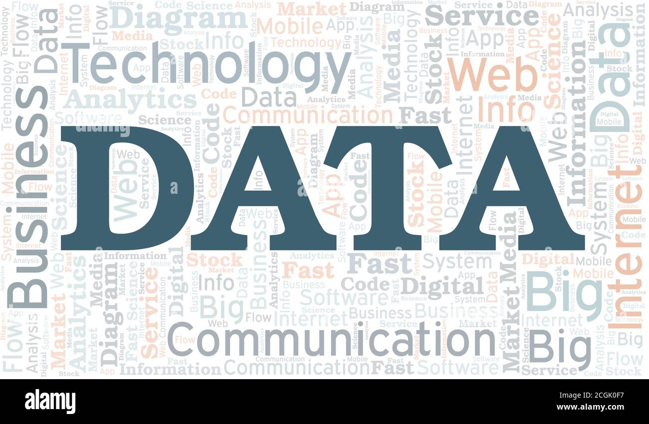 Data vector word cloud, made with the text only Stock Vector Image ...