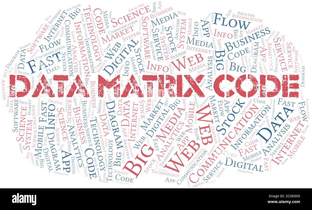 Data Matrix Code vector word cloud, made with the text only Stock ...