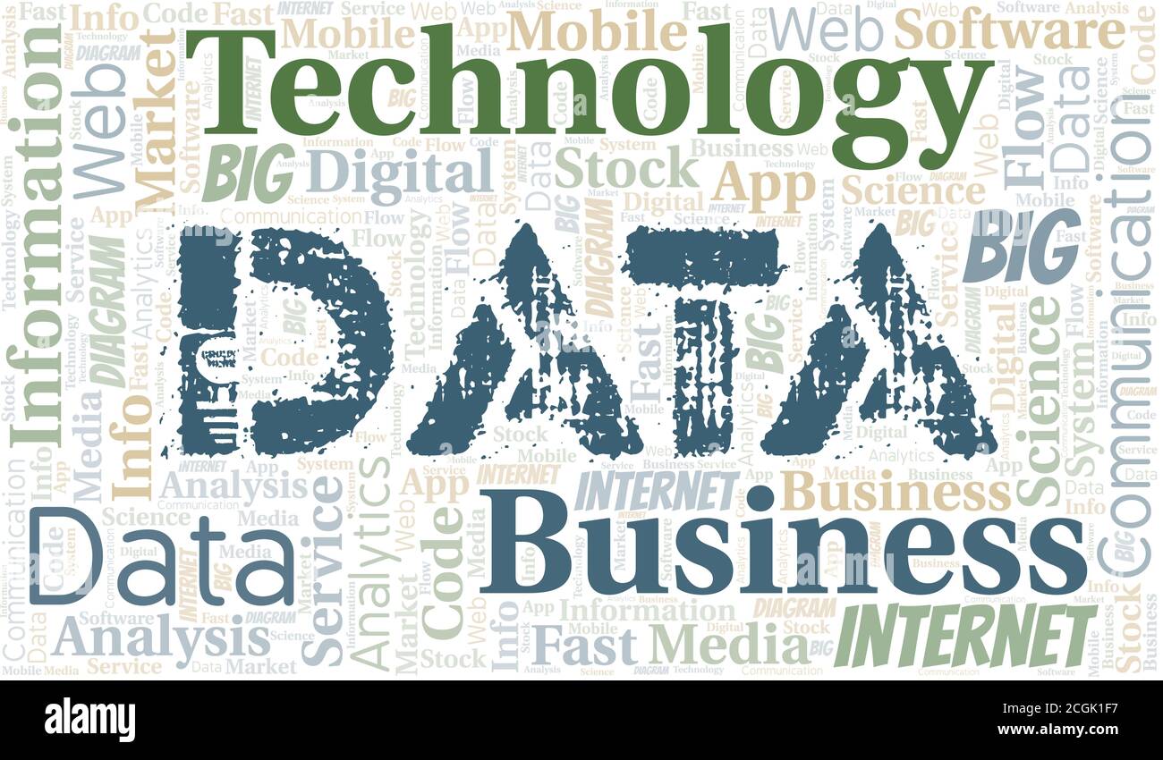 Data vector word cloud, made with the text only Stock Vector Image ...