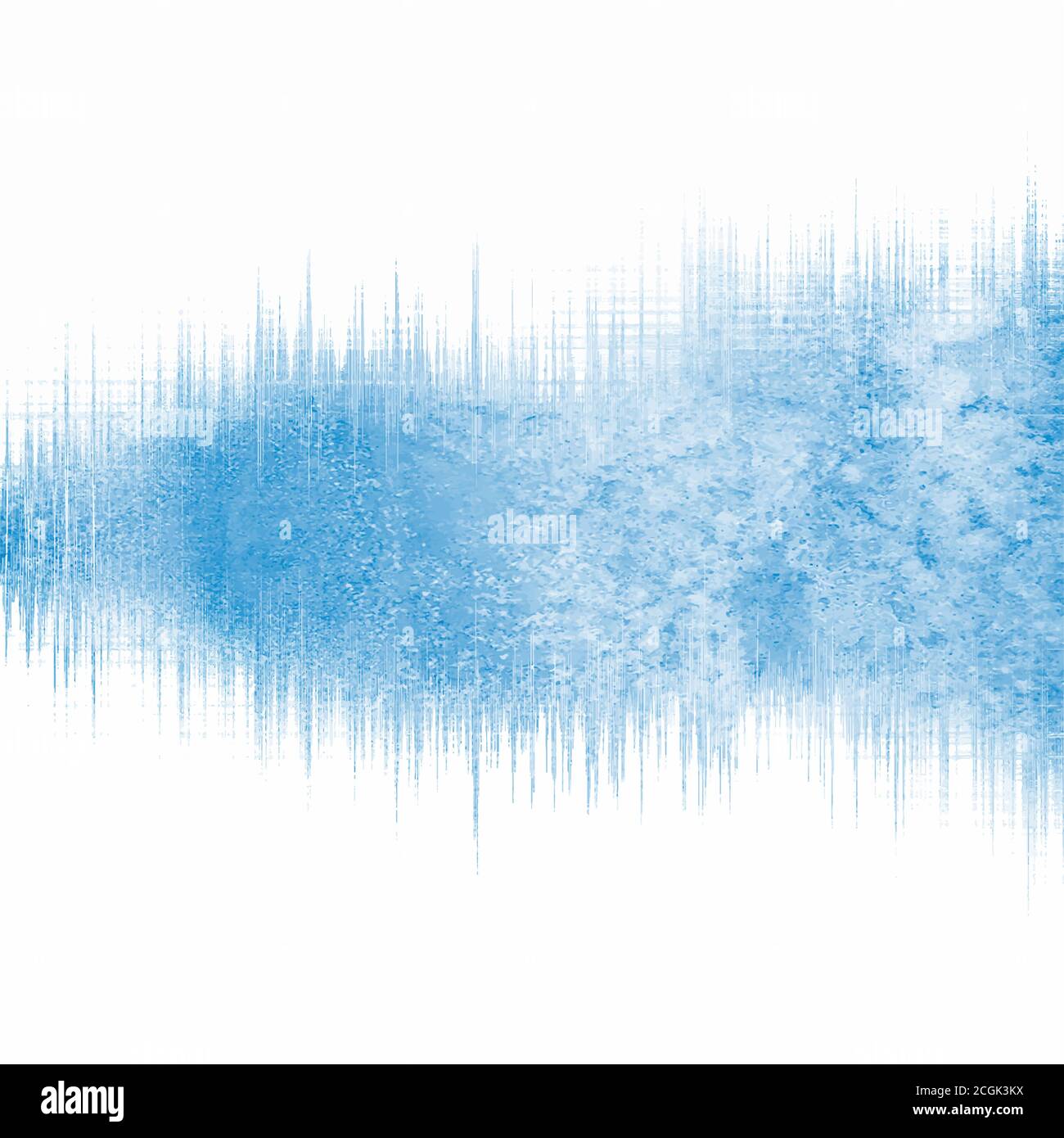 Abstract blue winter frost snowy icy background. Watercolour hand drawn ...