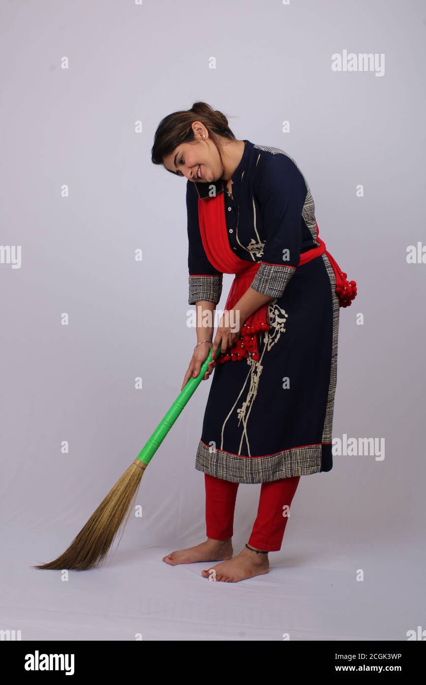 Indian Sweeping Broom High Resolution Stock Photography and Images - Alamy