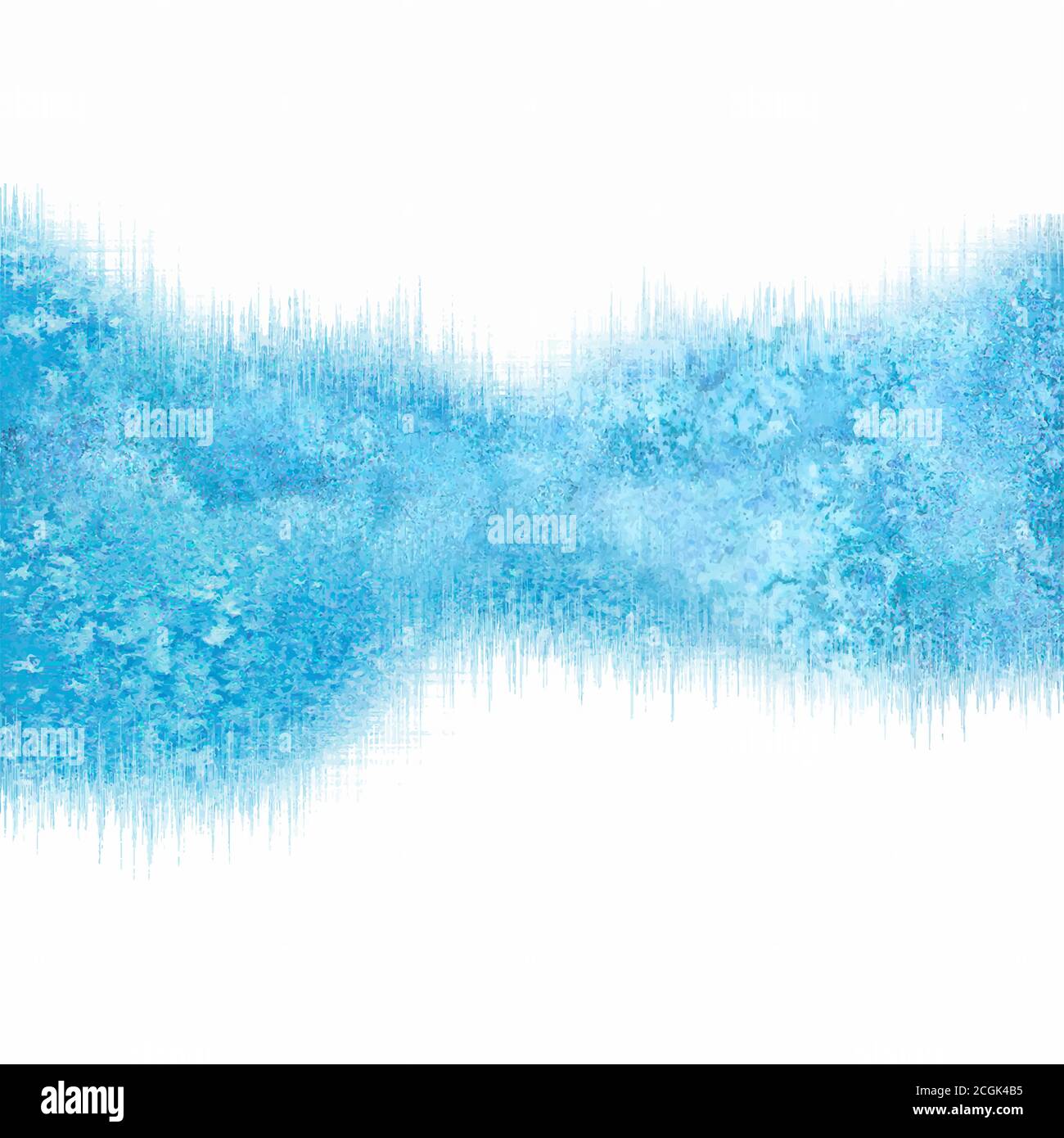 Abstract blue winter frost snowy icy background. Watercolour hand drawn ...