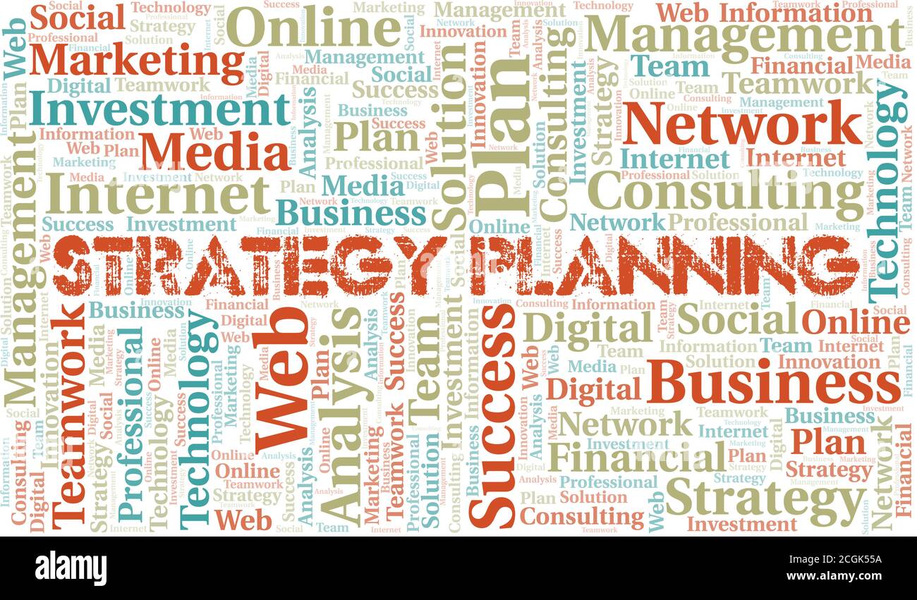 Strategy Planning word cloud create with the text only Stock Vector ...