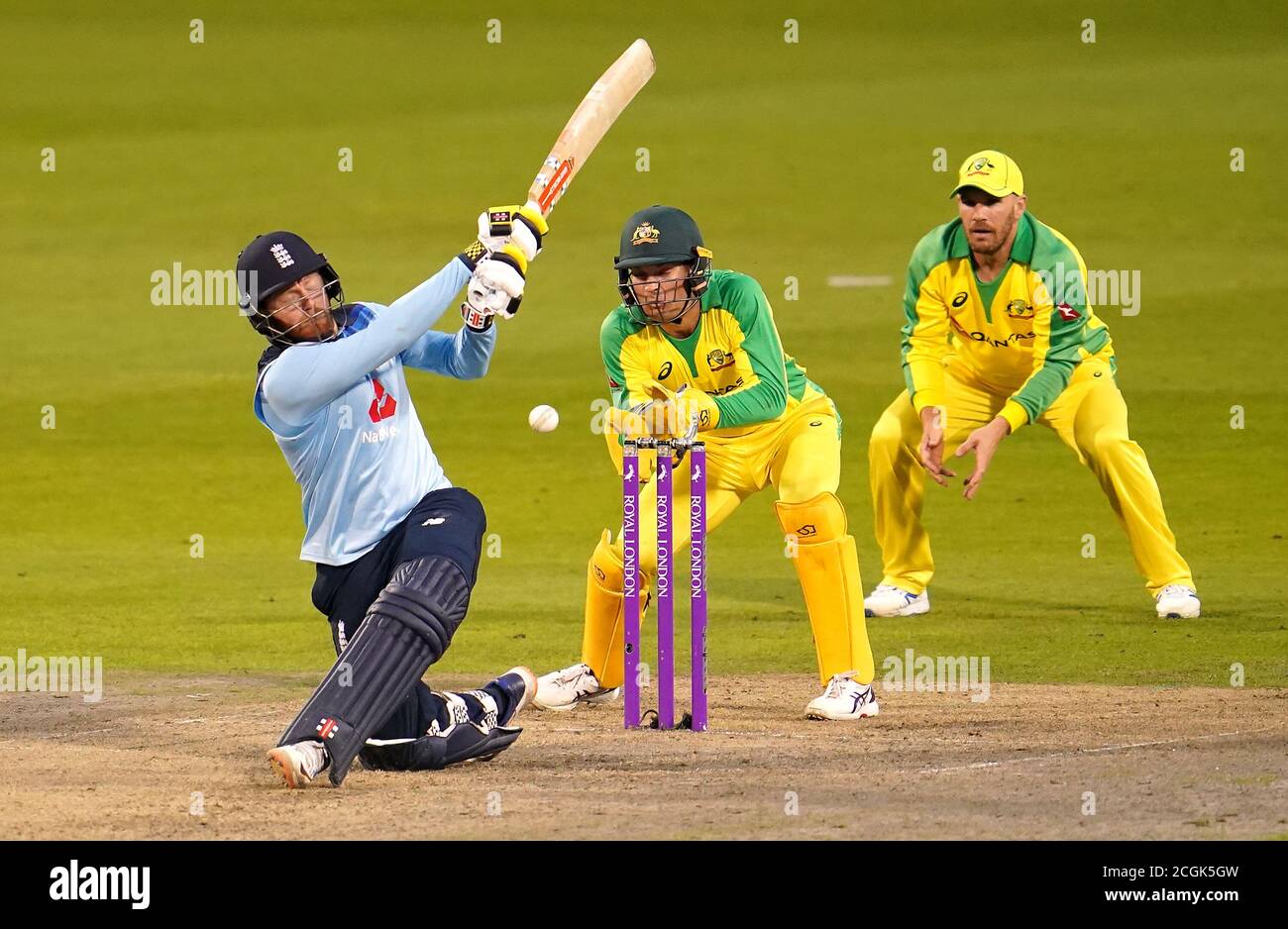 Englands jonny bairstow strikes ball hi-res stock photography and ...