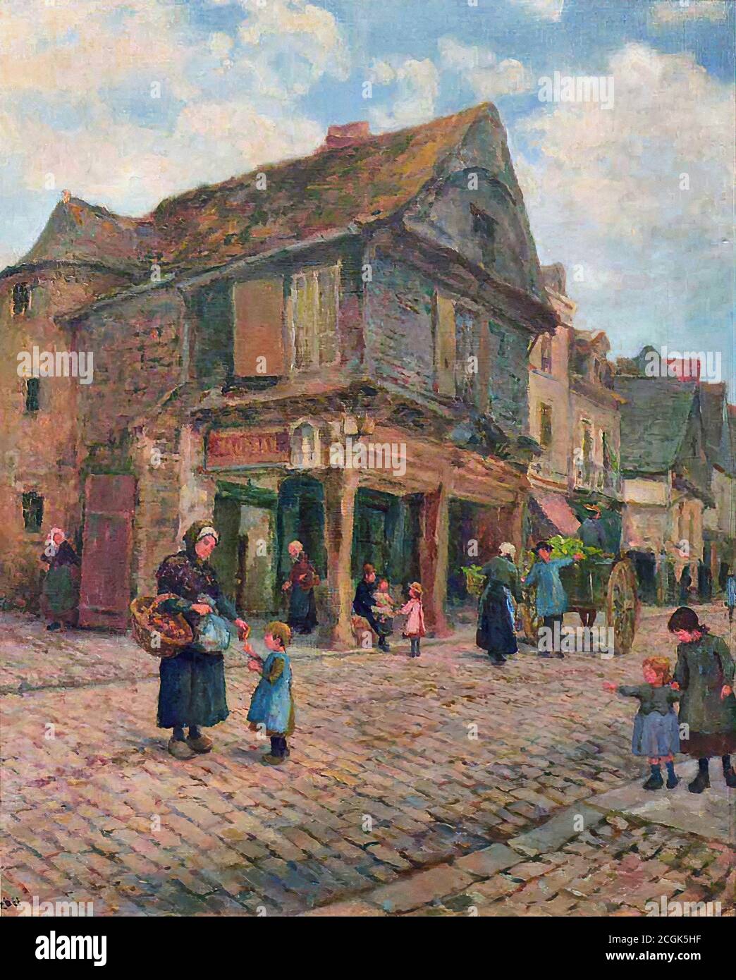 Victorian street scene painting hi-res stock photography and images - Alamy