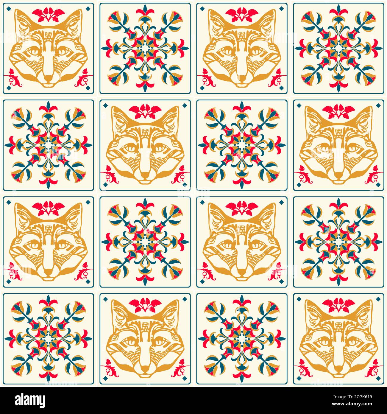 Vintage seamless wall tiles pattern Stock Vector Image & Art - Alamy