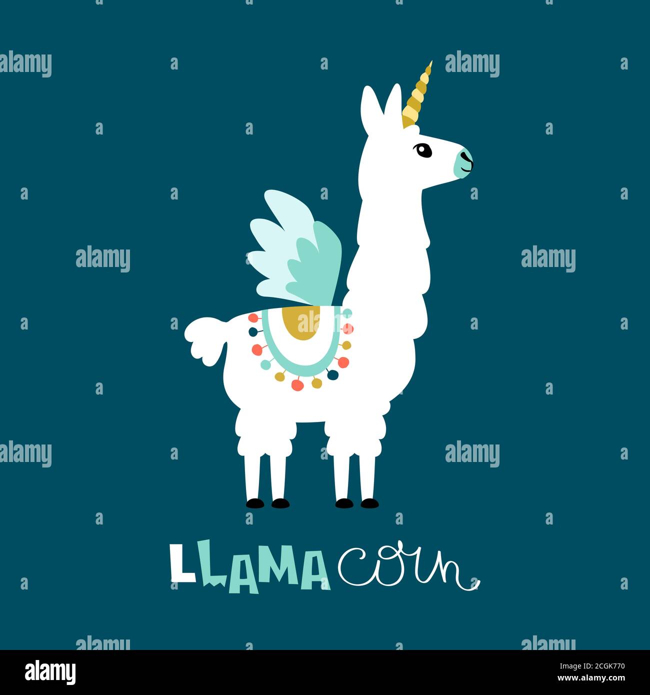 Cute unicorn llama alpaca Stock Vector Images - Alamy