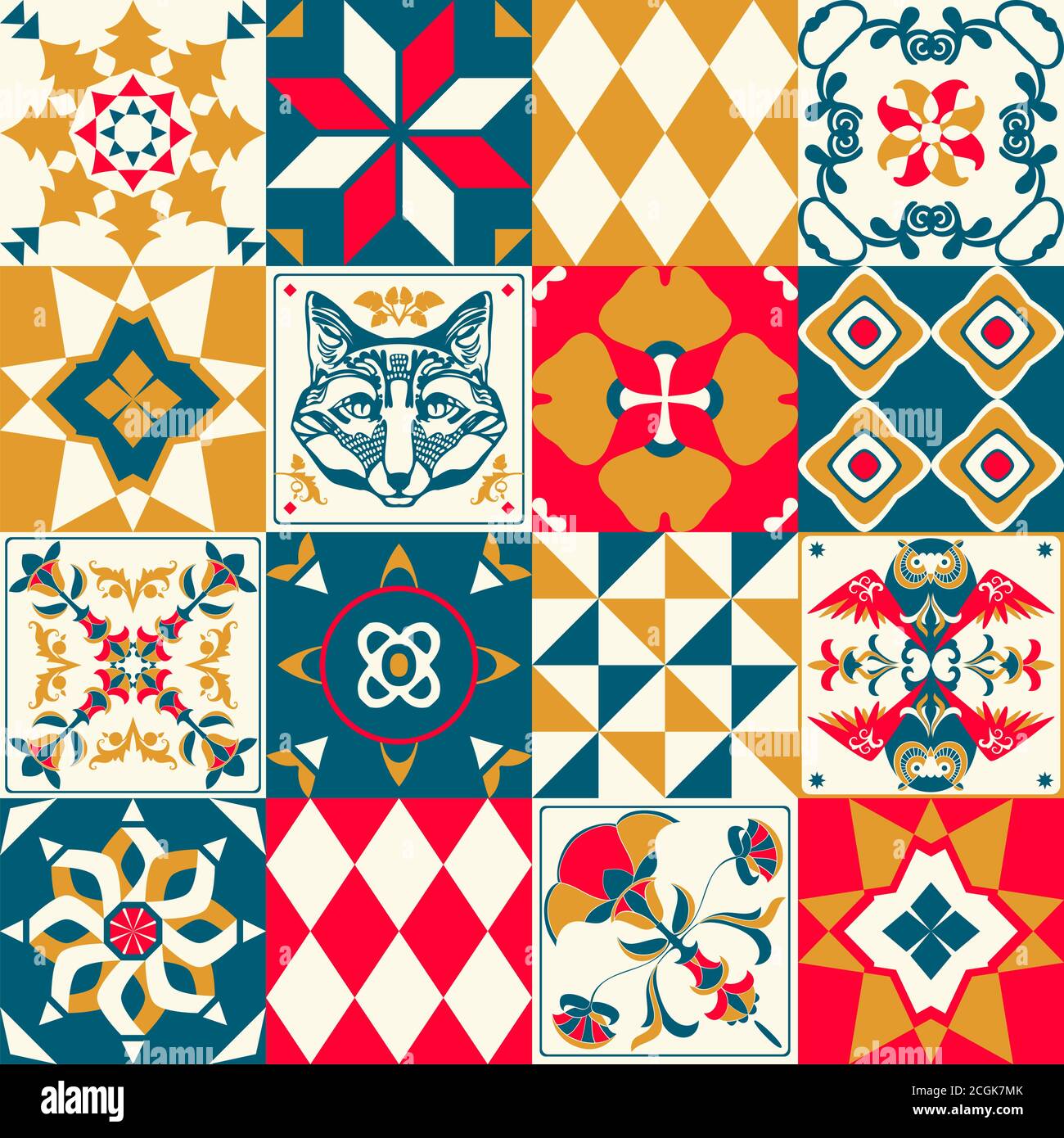 Old traditional blue tile Stock Vector Images - Alamy