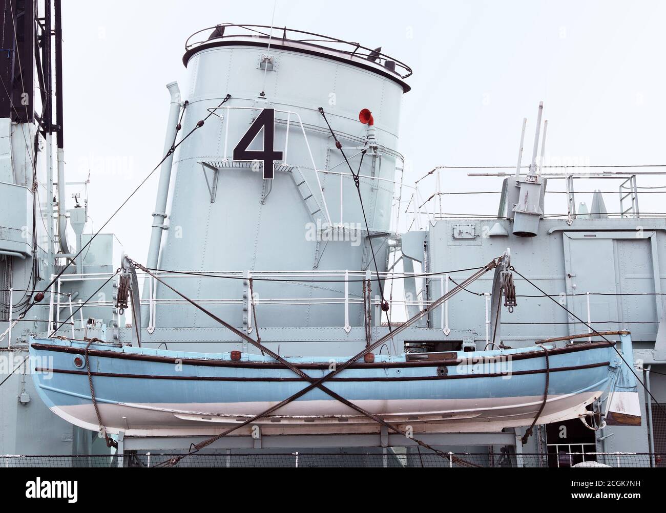 Vintage lifeboat with number ‘4’ above Stock Photo - Alamy
