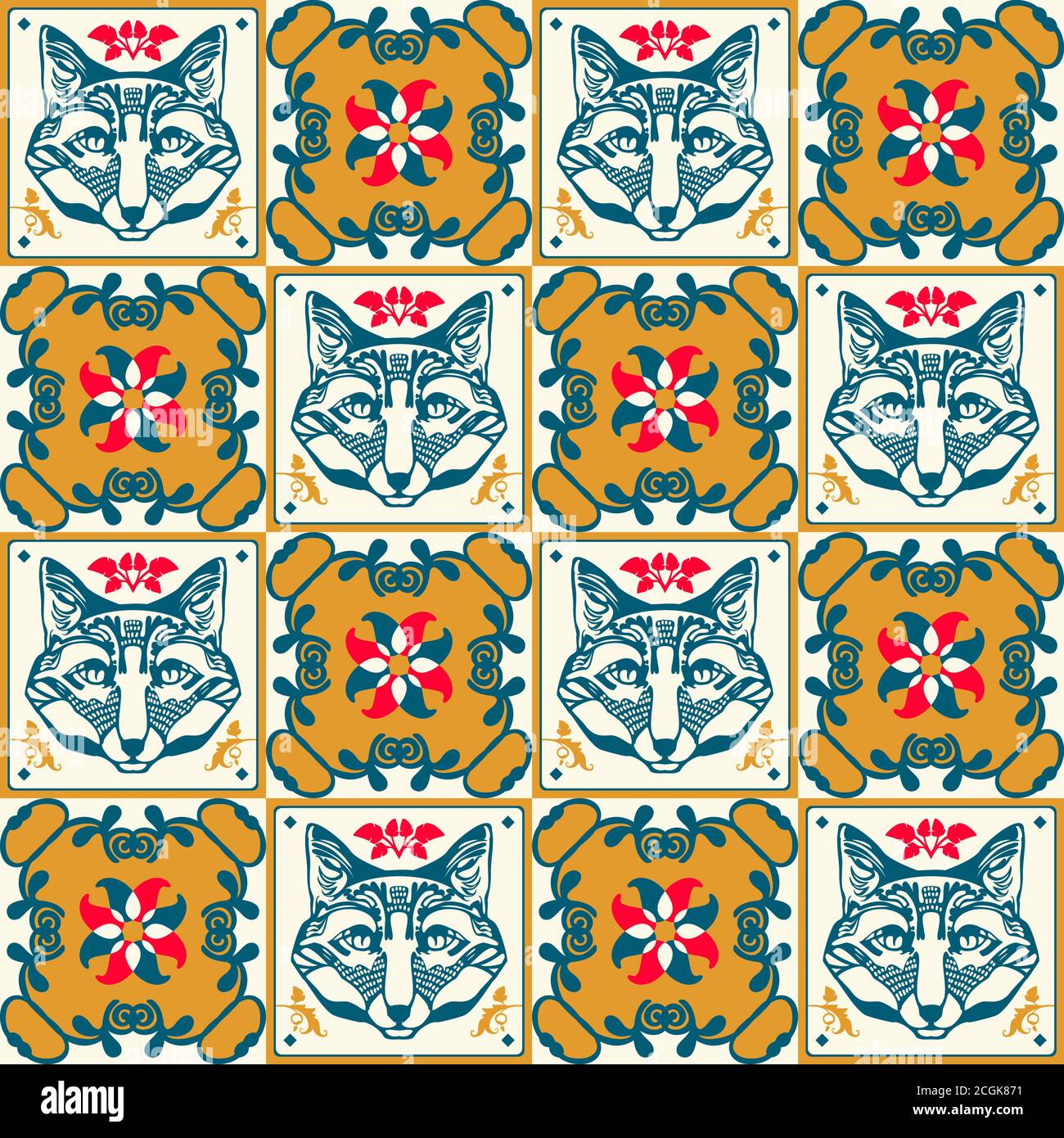 Vintage seamless wall tiles pattern Stock Vector Image & Art - Alamy