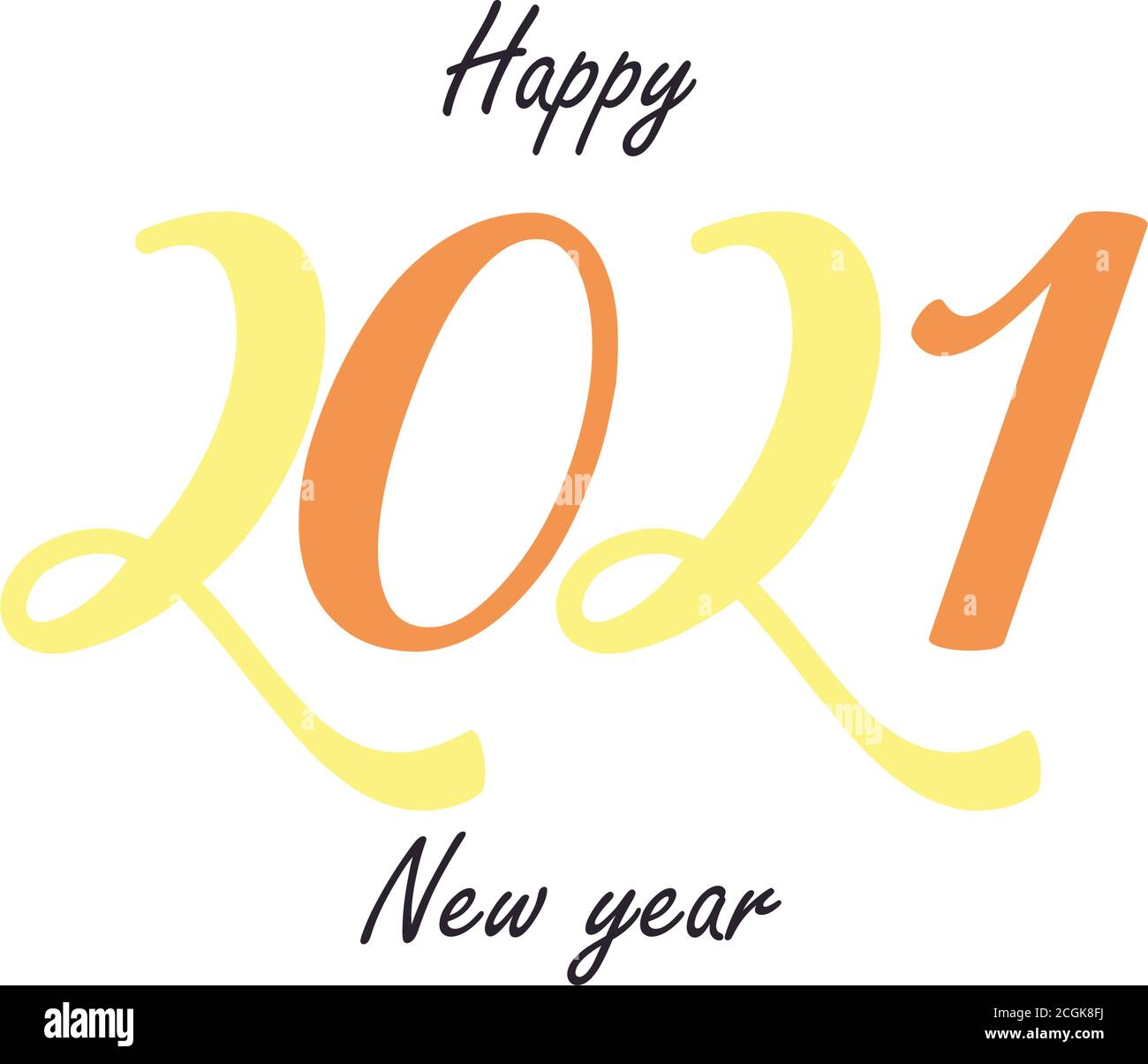 Happy new year 2021 flat style icon design, Welcome celebrate and ...