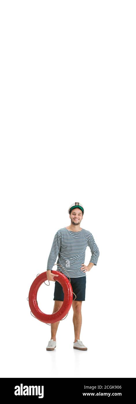 Young happy man in navy Cut Out Stock Images & Pictures - Alamy