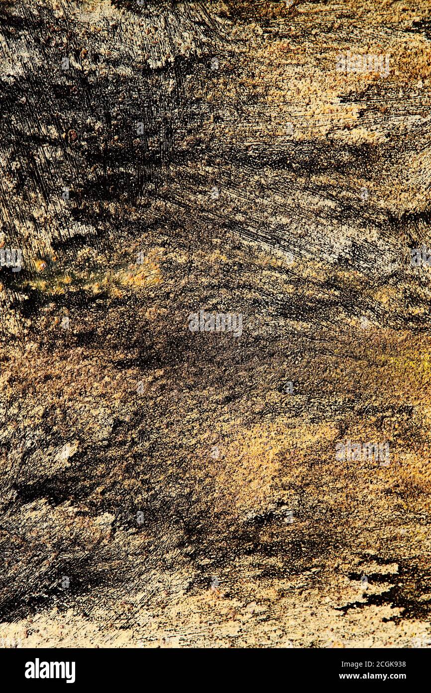 Ochre orange yellow black rust textured abstract background. Autumnal ...