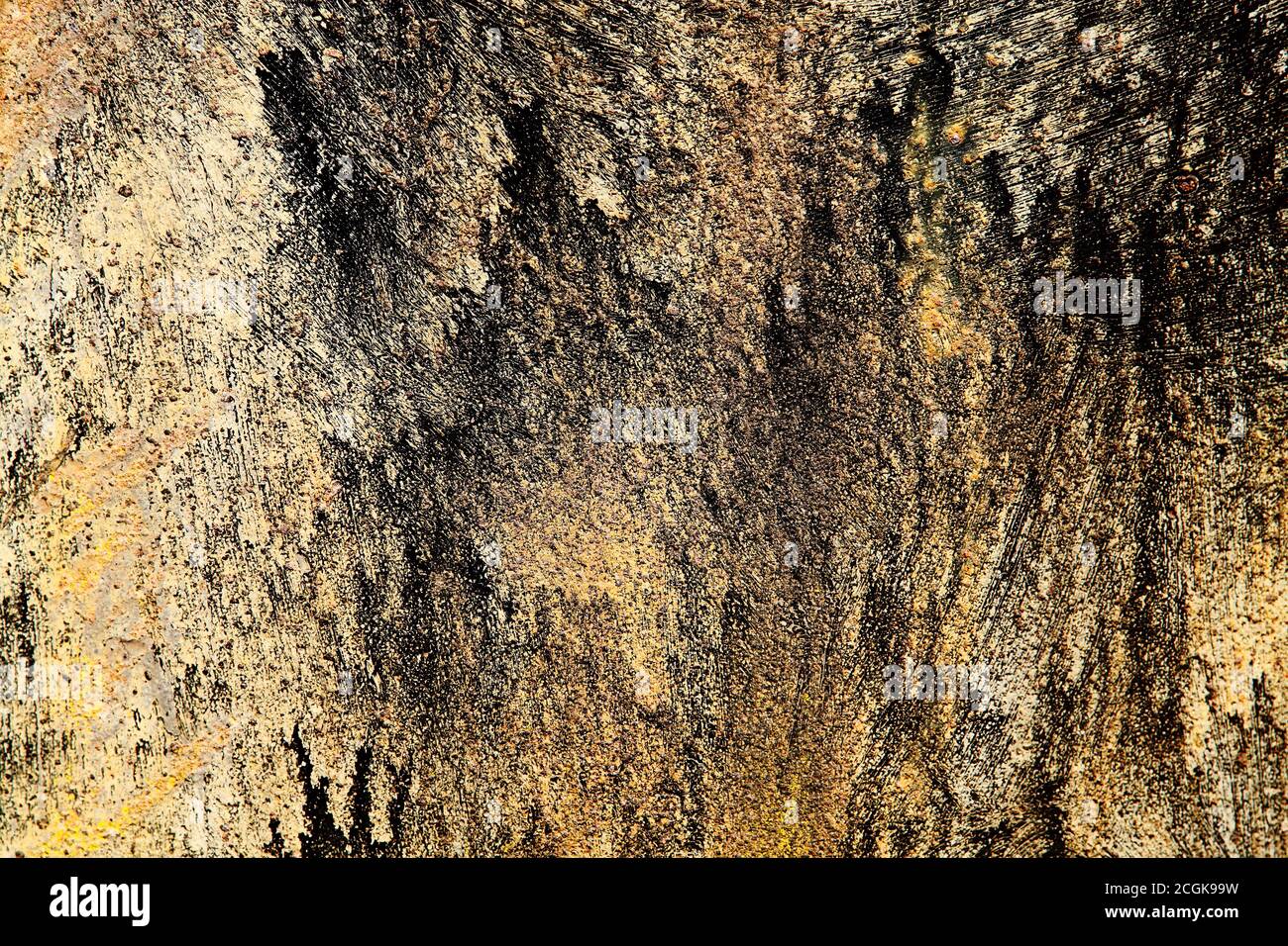 Ochre orange yellow black rust textured abstract background. Autumnal ...