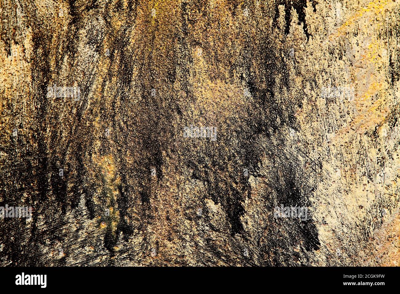 Ochre orange yellow black rust textured abstract background. Autumnal ...