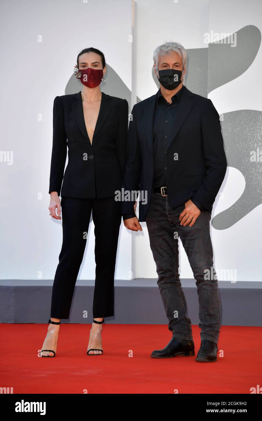 77th Venice Film Festival 2020, Red Carpet Film I Predatori. Pictured Kasia Smutniak, Domenico ...