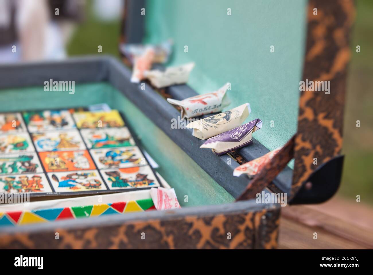 Process of playing retro vintage old style board game and having fun ...