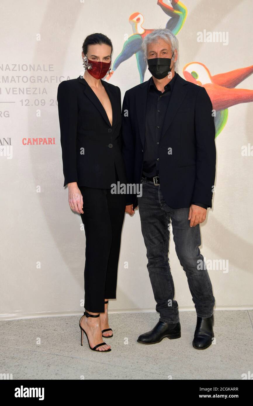 77th Venice Film Festival 2020, Red Carpet Film I Predatori. Pictured Kasia Smutniak, Domenico ...