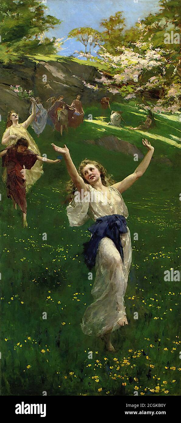 Weguelin John Reinhard - Spring - British School - 19th Century Stock ...