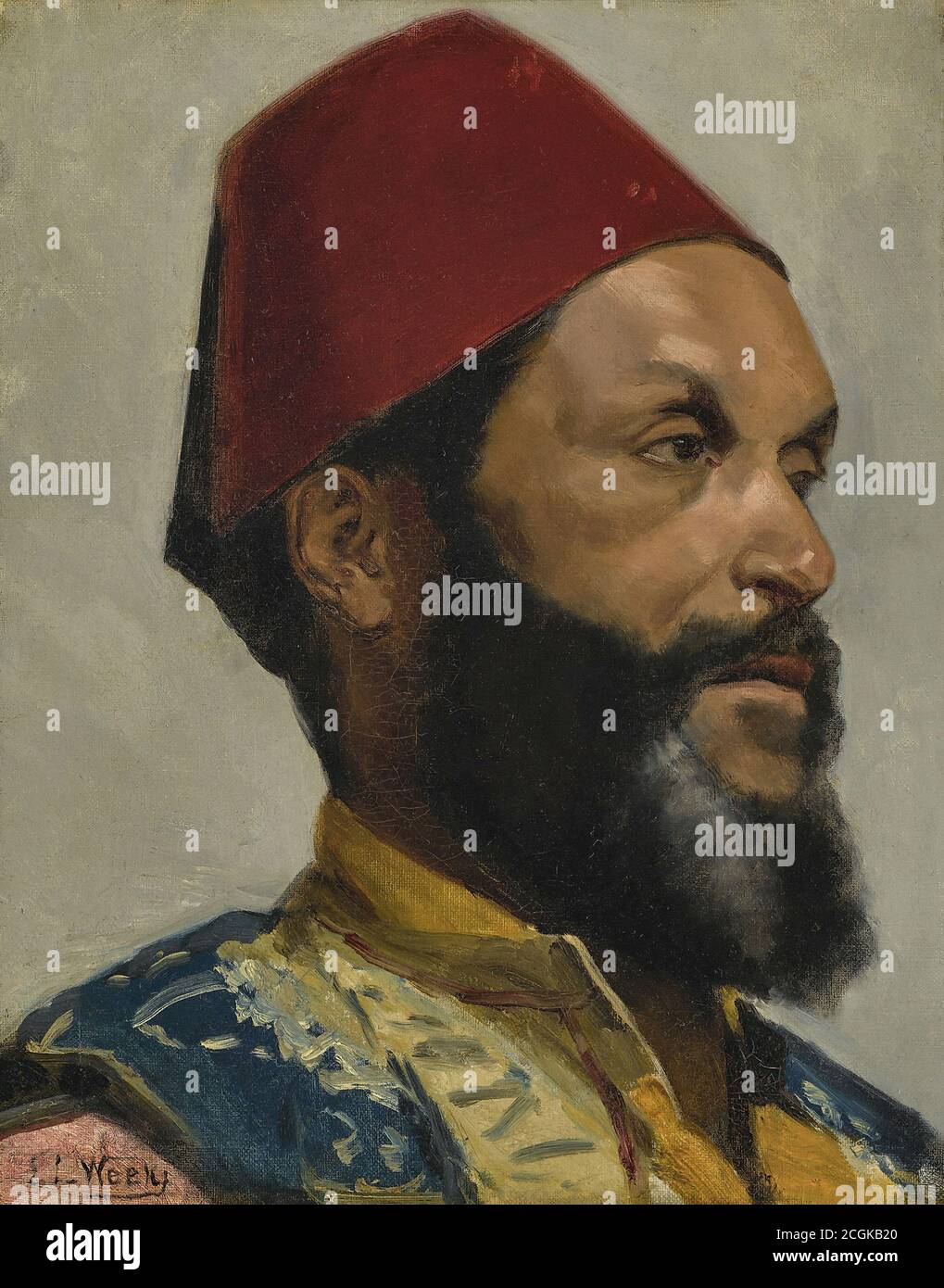 Weeks Edwin Lord - Portrait of a Turkish Man - British School - 19th ...