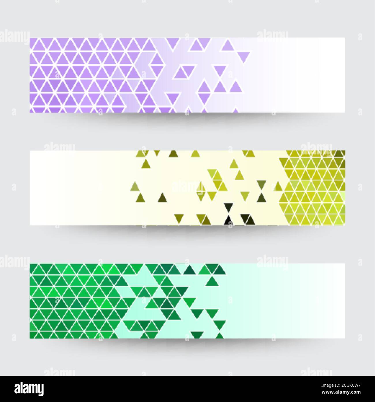 Set of color templates with geometric shapes. Abstract vector triangles ...