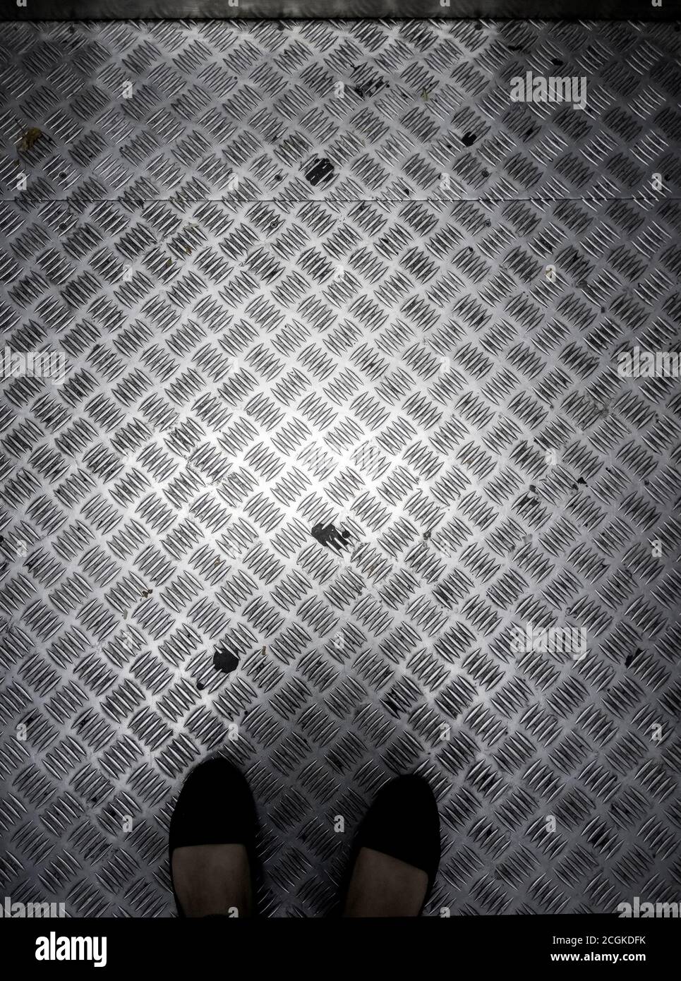 Industrial floor of metal, silver and aluminum, factory texture Stock ...