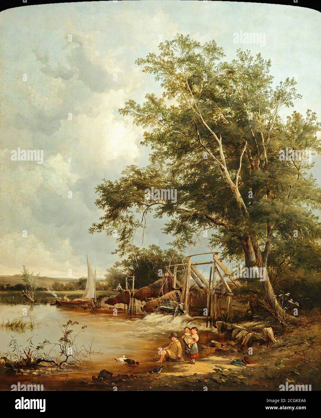 Williams Alfred Walter - Eel Bucks at Goring - British School - 19th ...