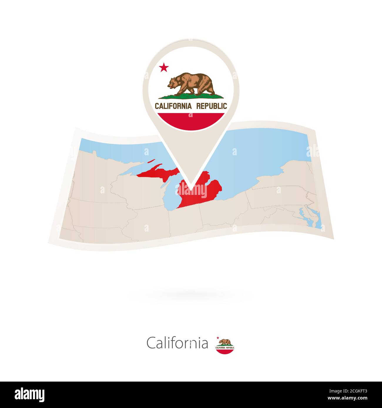 Los angeles state flag icon hi-res stock photography and images - Alamy