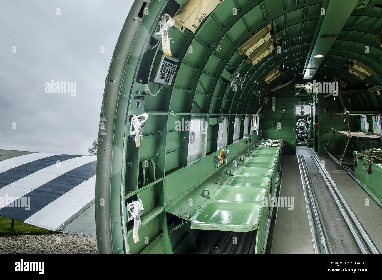 The Interior or a Wartime Douglas C-47 Skytrain (Dakota Stock Photo - Alamy
