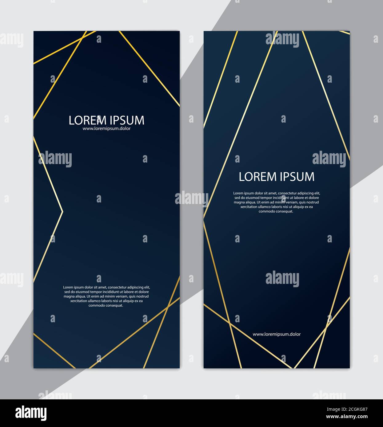 set of dark banners with geometric shapes. Color vector illustration ...