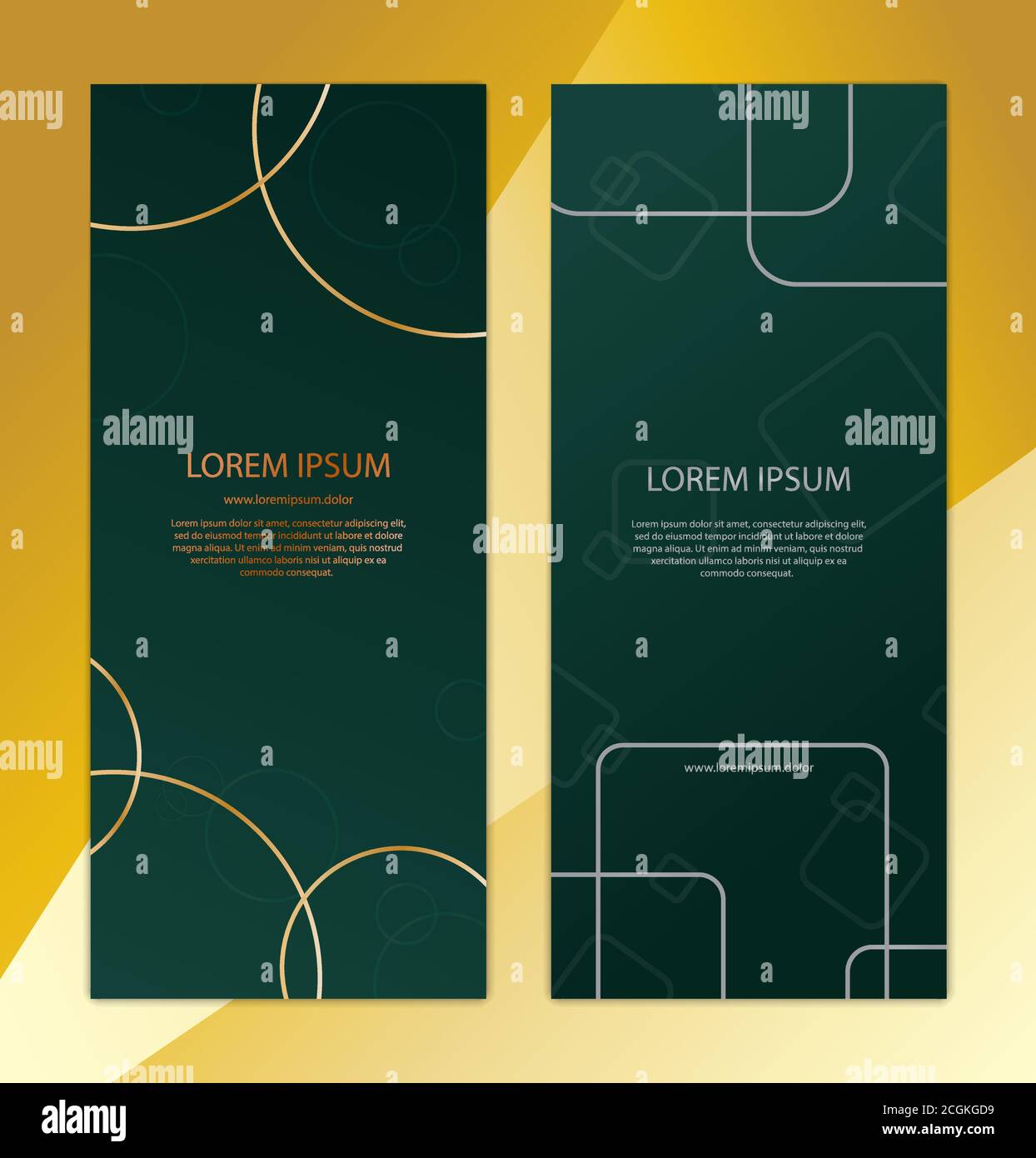 set of dark banners with geometric shapes. Color vector illustration ...