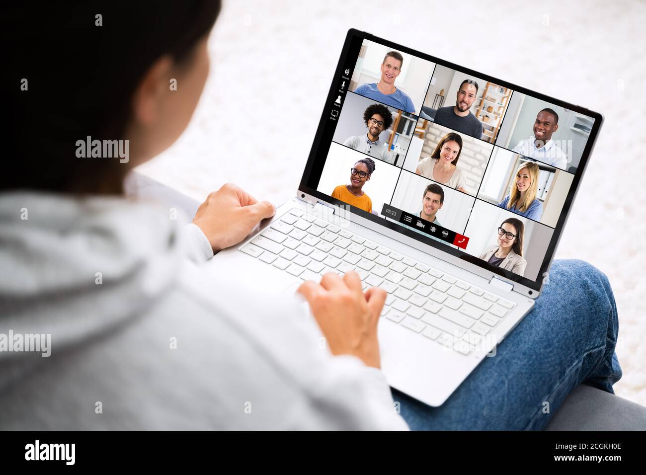 Video Conference Work Webinar Online At Home Stock Photo - Alamy