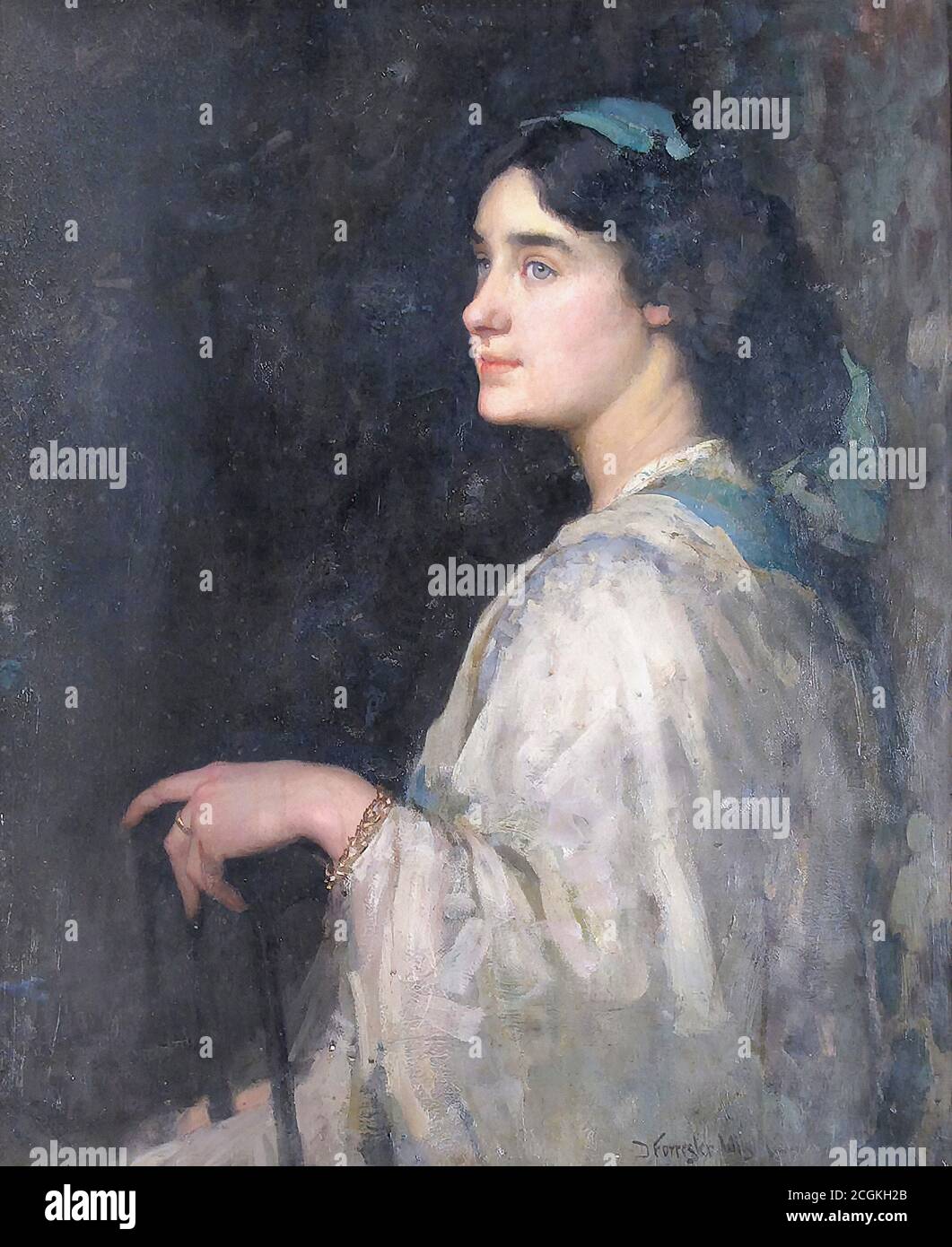 Wilson David Forrester - Portrait of a Young Lady - British School ...