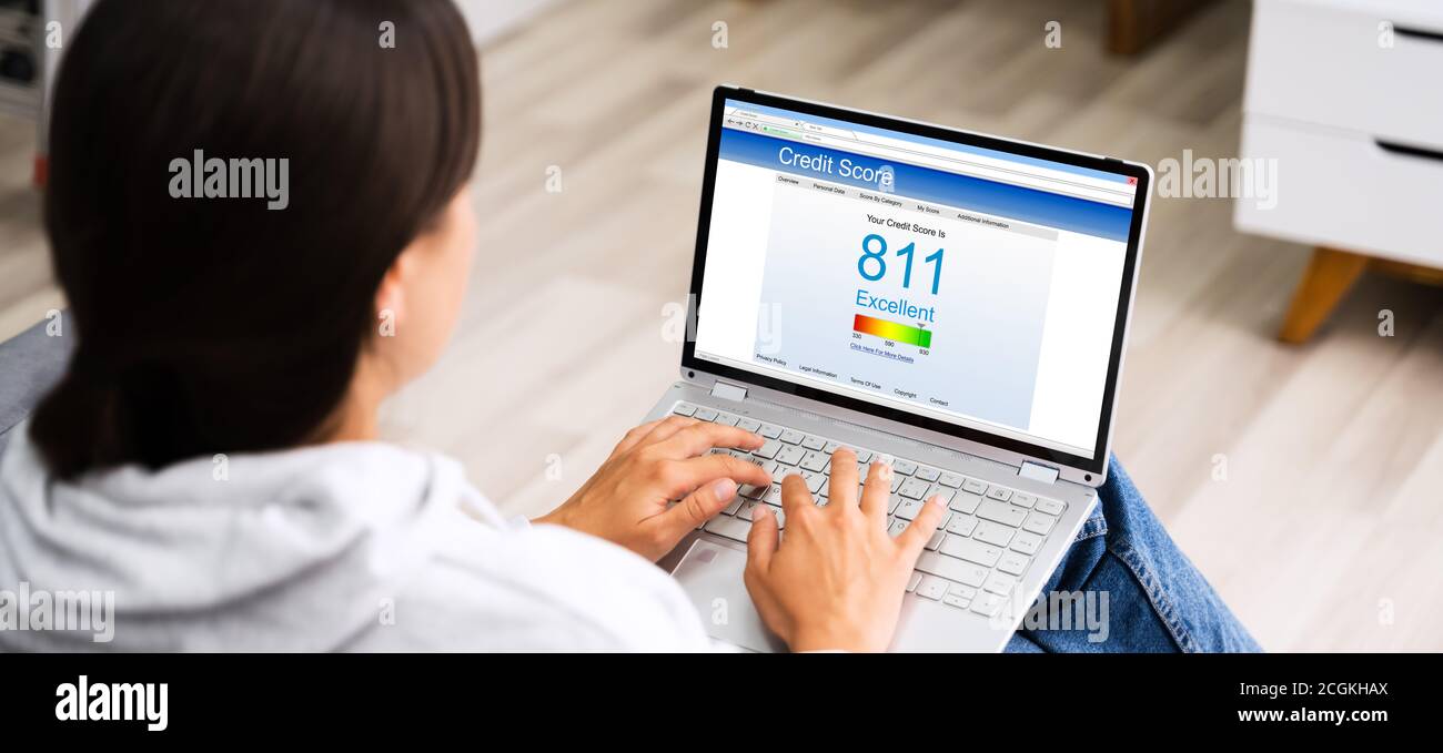 Checking Credit Score Ranking On Laptop Computer Stock Photo - Alamy