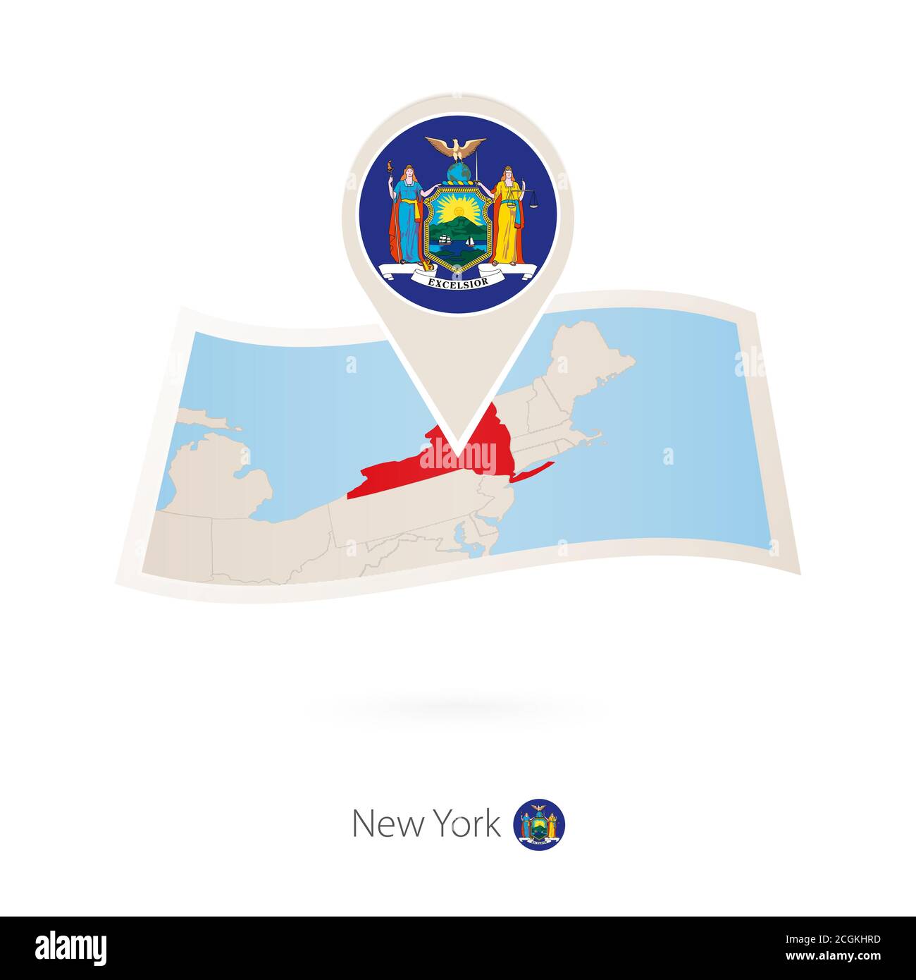 Folded map of new york Stock Vector Images - Alamy