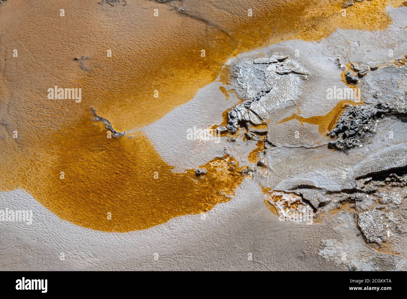 Mud and Bacteria next to a Geyser, Upper Geyser Basin, Yellowstone ...